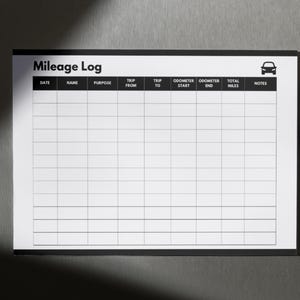 Auto Mileage Log Template • Car Mileage Record • Vehicle Distance Tracker • Digital Odometer ...