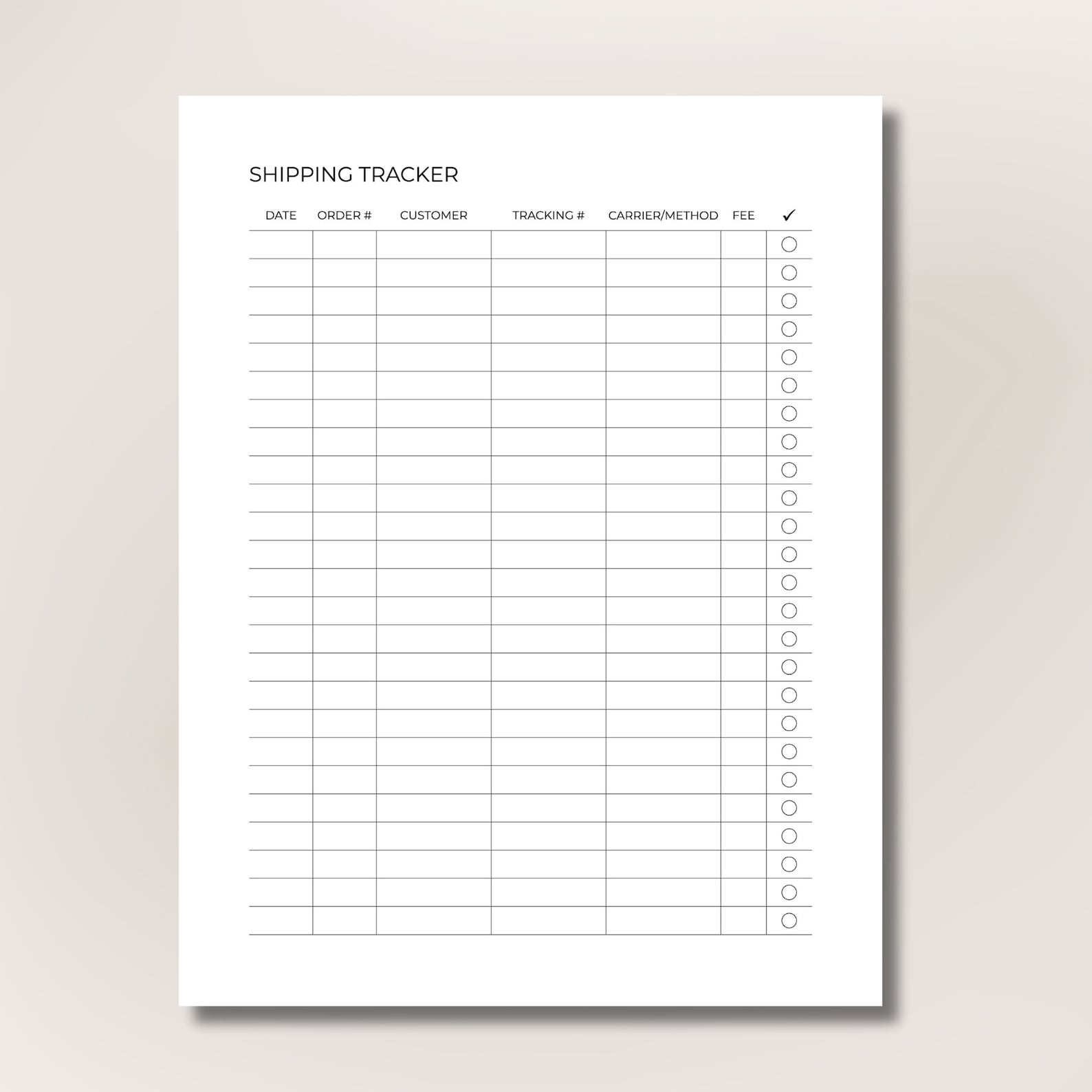 Printable Shipping Tracker for Small Businesses • Organized Shipment ...