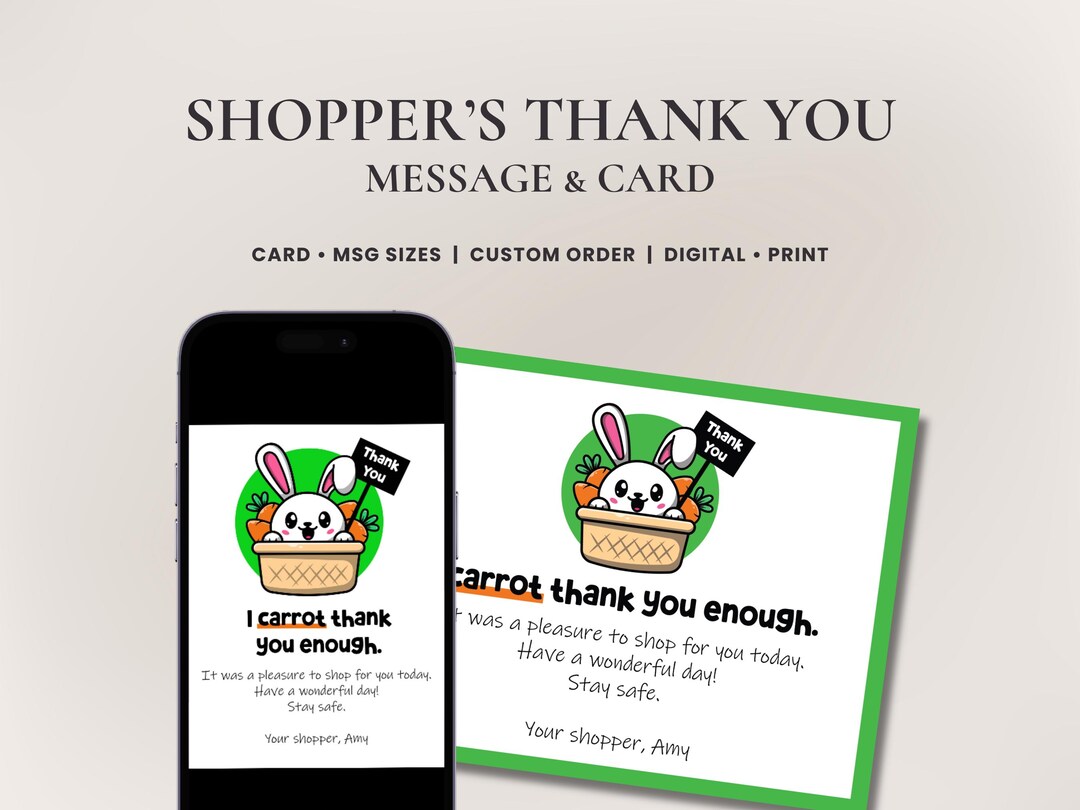 Custom Delivery Text Message • Digital and Printable Customer Thank You ...