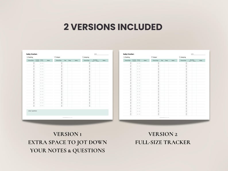 Printable Baby Tracker for Newborn Care Daily Routine, Feeding Sleep ...