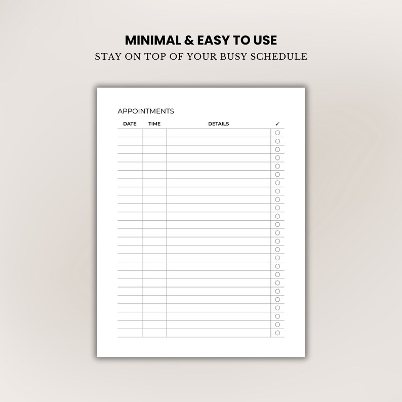 Easy-to-use Appointment Tracker • Meeting Planner • Simple Appointment ...
