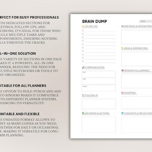 Brain Dump Planner Template PDF • Thought Organizer • Fun Thought ...