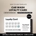 Car Wash Loyalty Card Template • Stamp and Punch Card for Car Wash ...