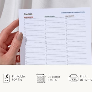 Printable Priority List Template, Daily Priority Task Planner ...