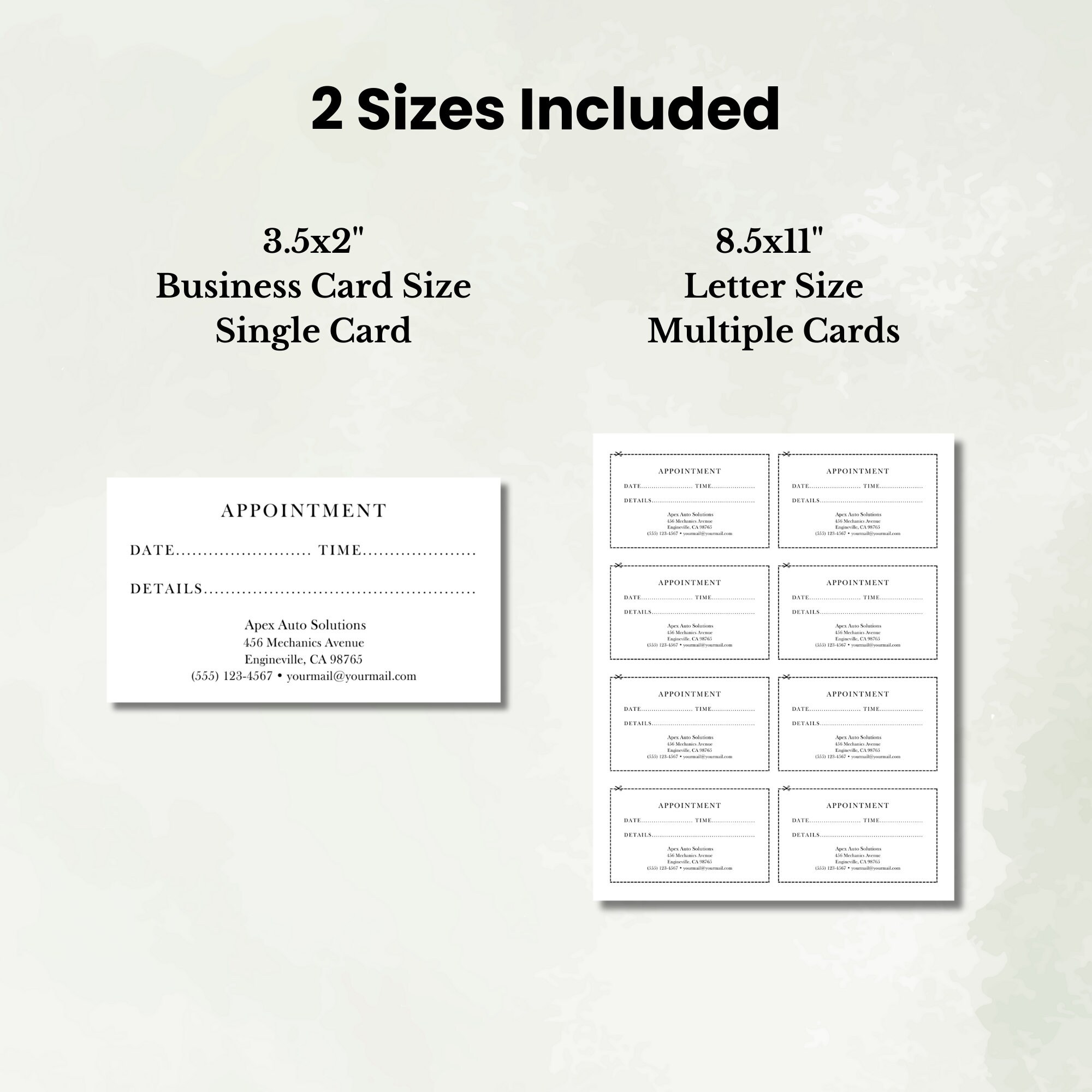 Printable Personalized Appointment Reminder Card • Custom Professional ...