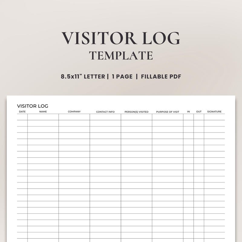 Guest Sign in Sheet - Etsy