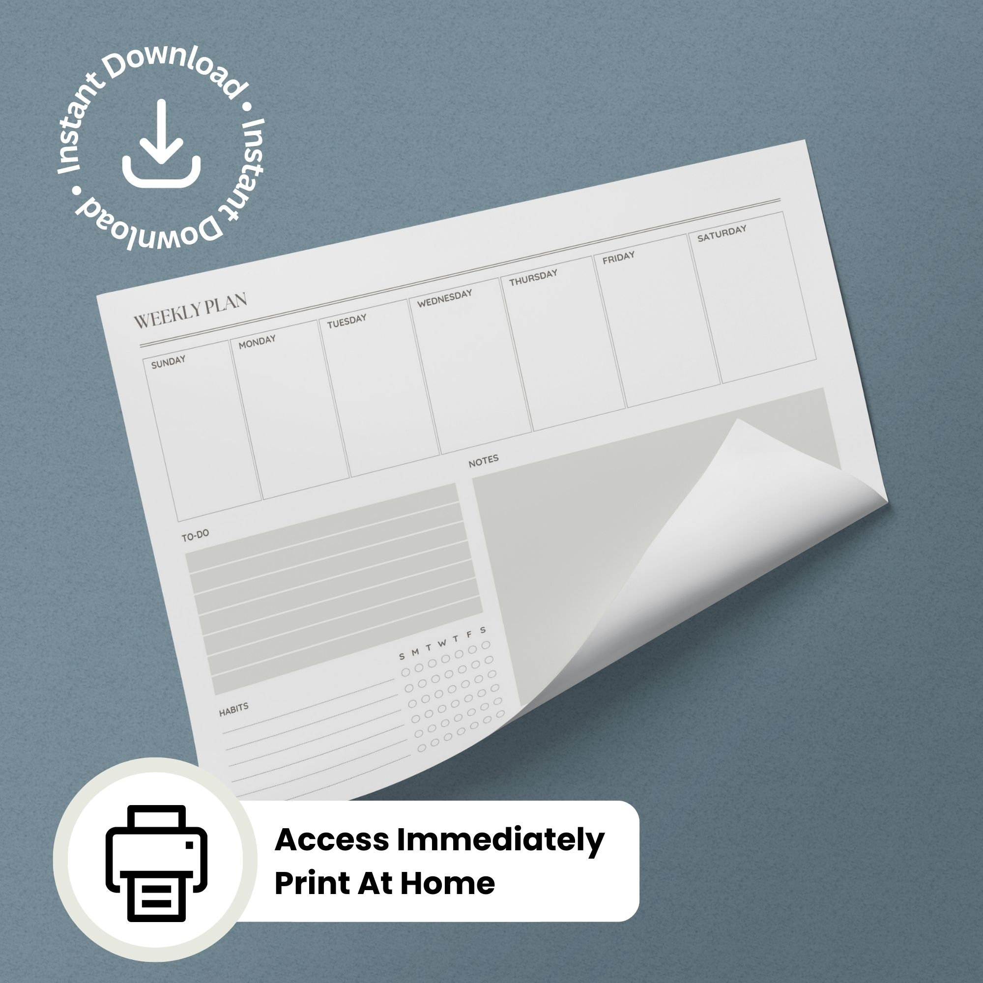 Printable Digital Planner for Daily & Weekly Schedules Perfect for Goal ...