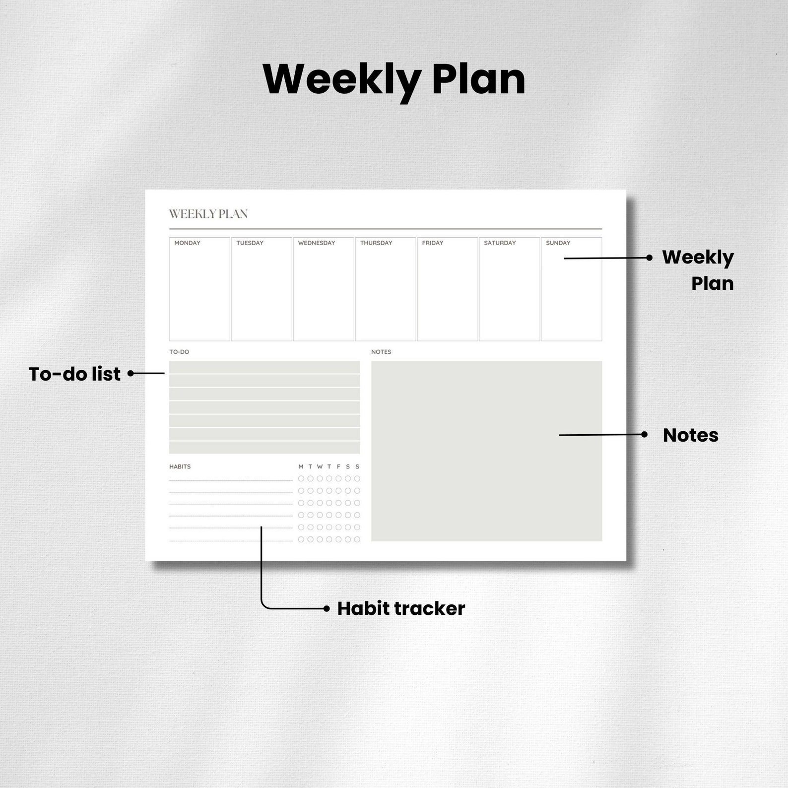 Printable Digital Planner for Daily & Weekly Schedules Perfect for Goal ...