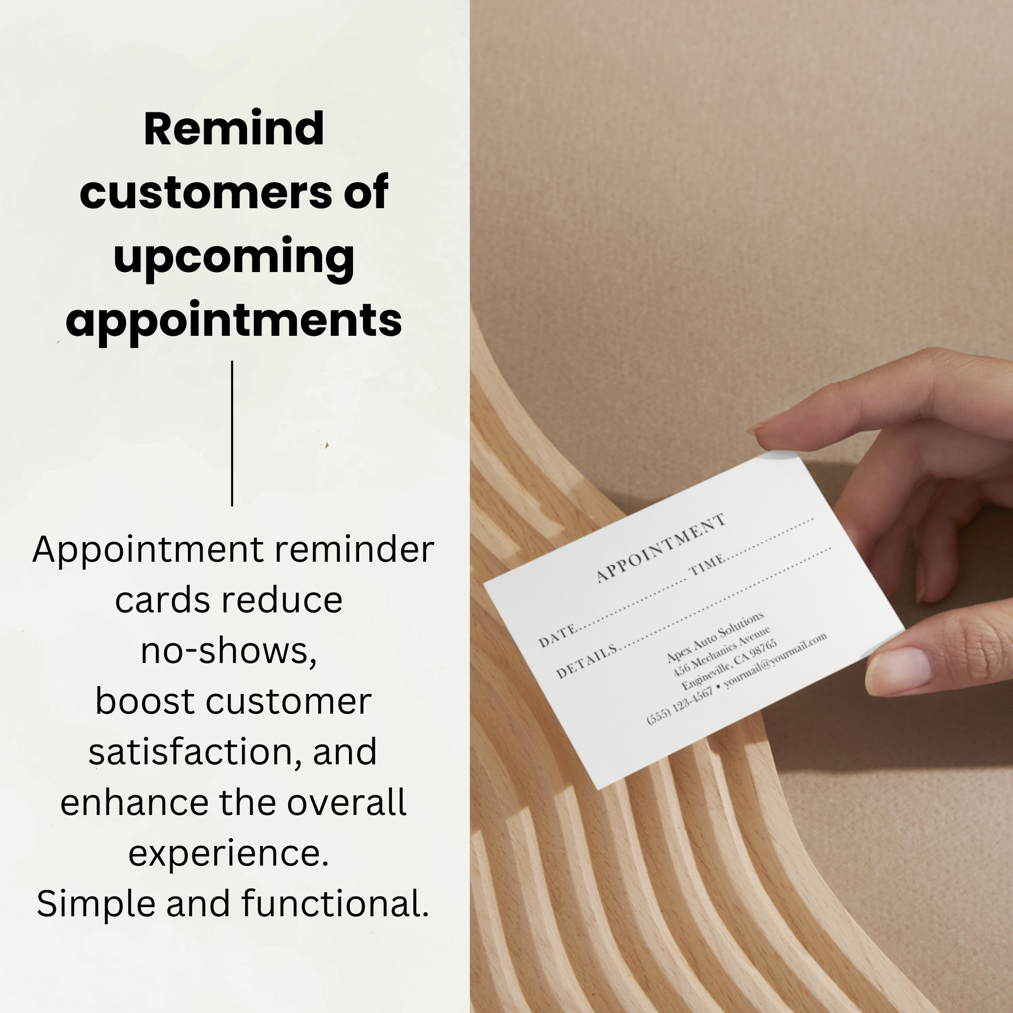 Printable Personalized Appointment Reminder Card • Custom Professional ...
