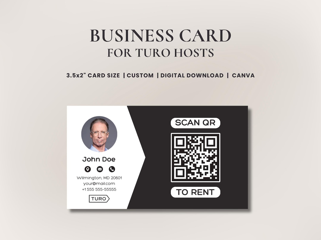 Custom Business Card for Turo Hosts • Rental Car Business Card • Auto ...