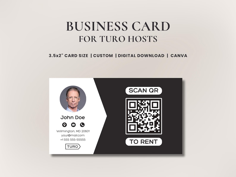 Custom Business Card for Turo Hosts • Rental Car Business Card • Auto ...