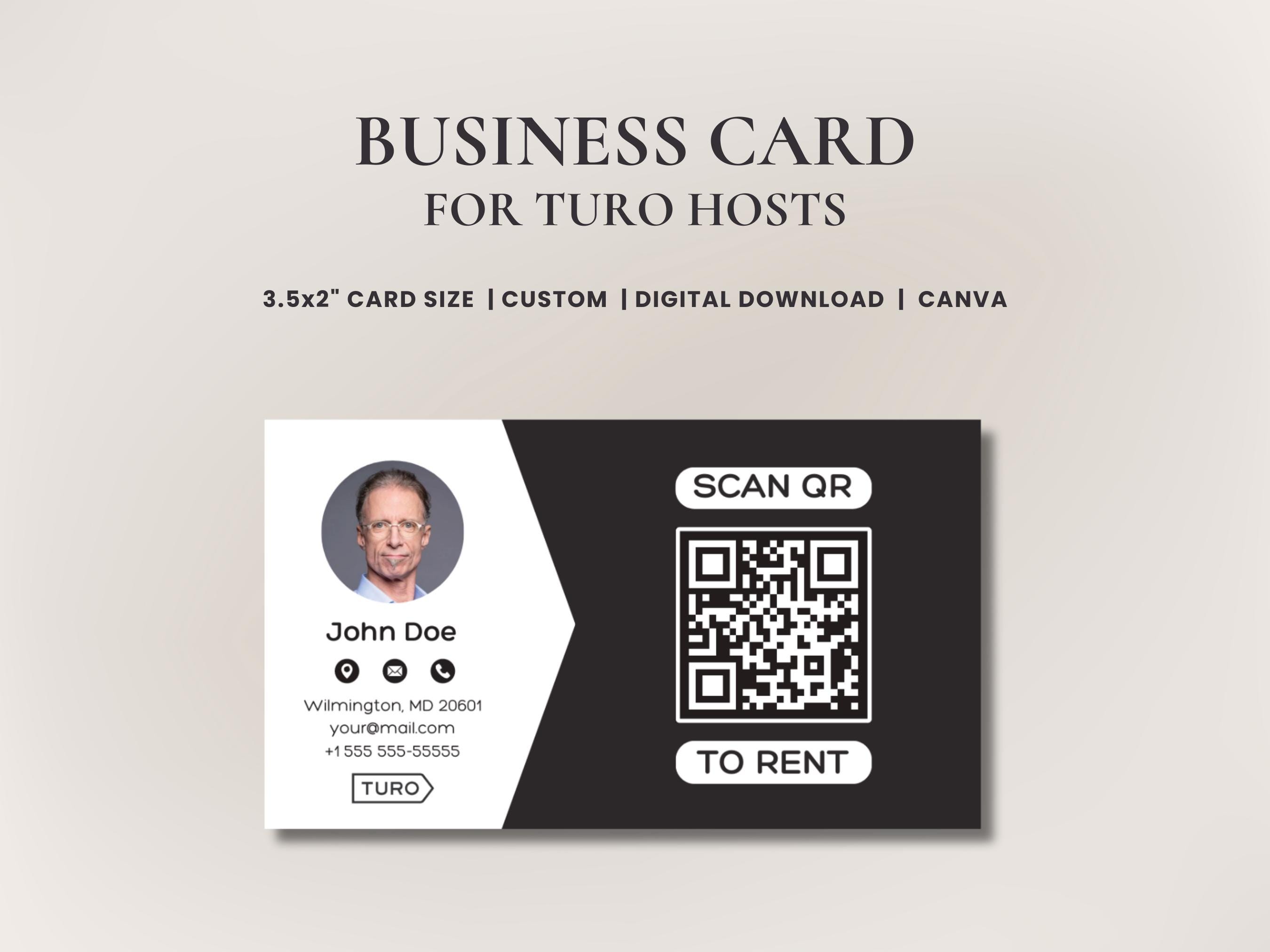 Custom Business Card for Turo Hosts • Rental Car Business Card • Auto ...