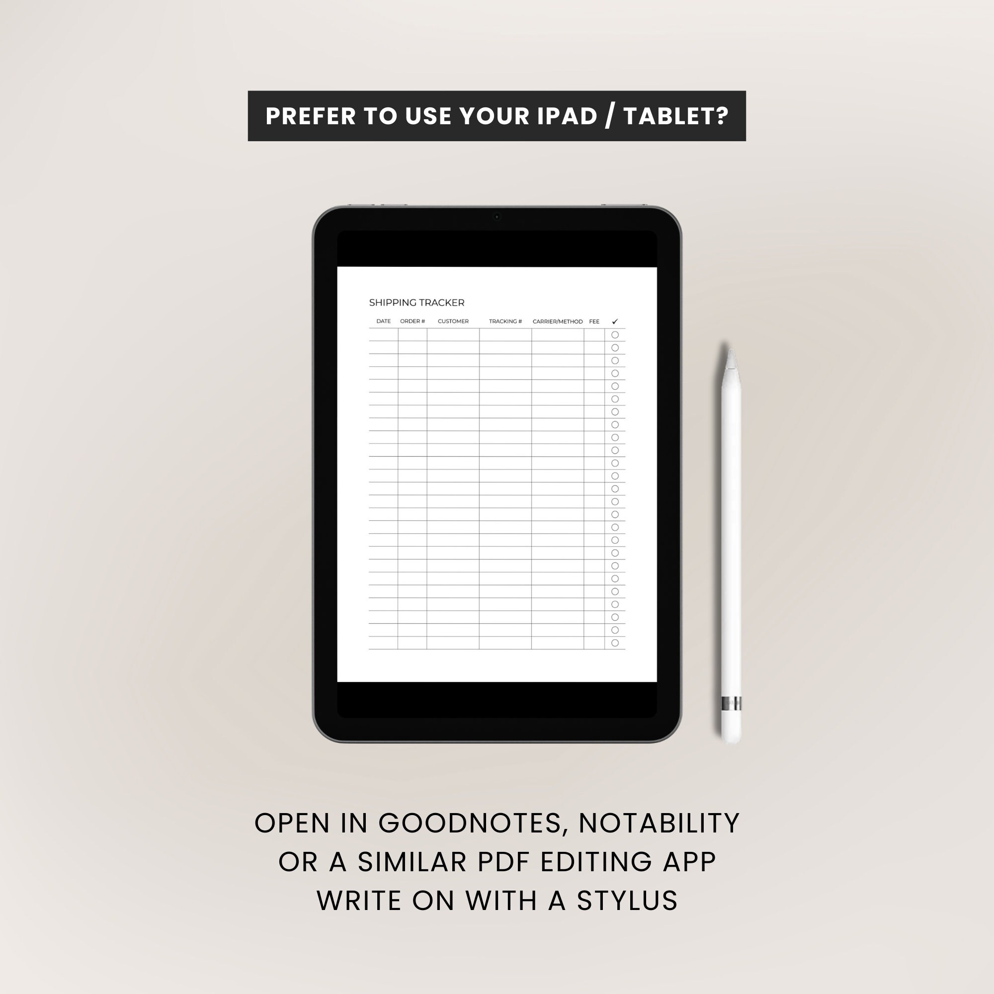 Printable Shipping Tracker for Small Businesses • Organized Shipment ...