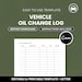 Oil Change Log • Oil Change Tracker • Oil Change Record • Oil Filter ...