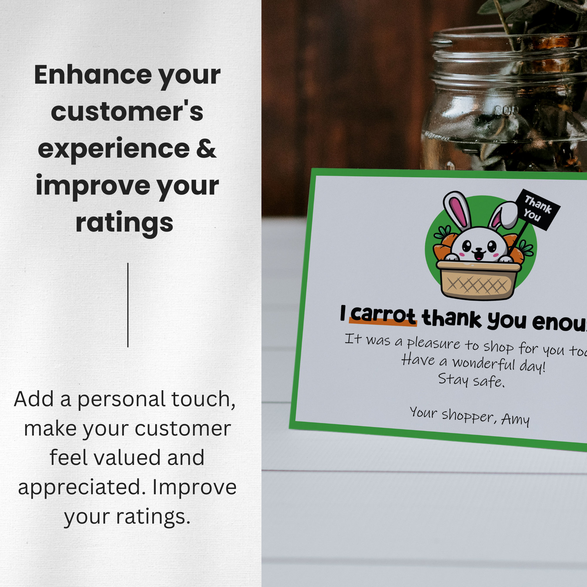 Custom Delivery Text Message Digital and Printable Customer Thank You ...