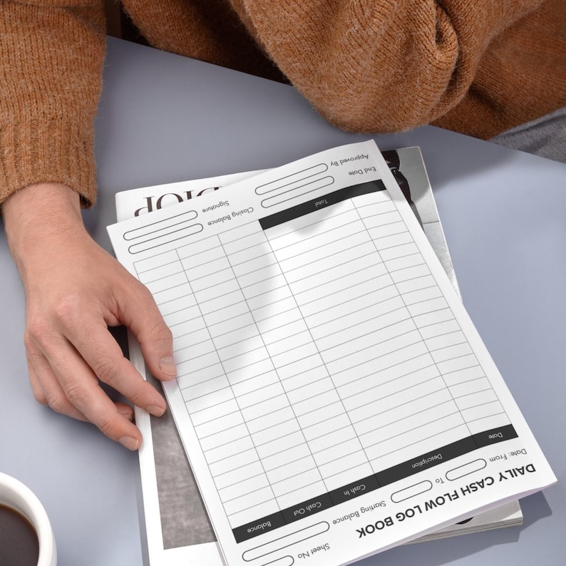 Daily Cash Flow Log Template • Petty Cash Tracking • Financial Journal ...