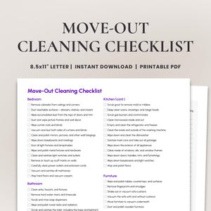 Move-out Cleaning Checklist Printable • Cleaning List for Renters ...