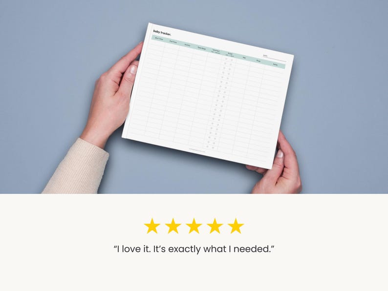 Printable Baby Tracker Log for Parents, Nanny, Daycare: Sleep, Feeding ...