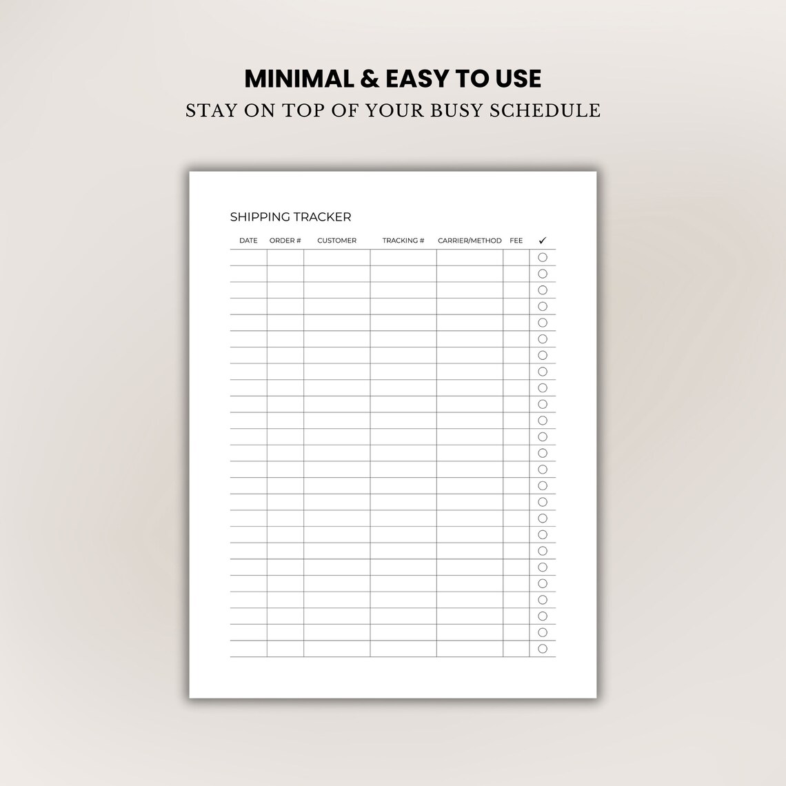 Printable Shipping Tracker for Small Businesses • Organized Shipment ...
