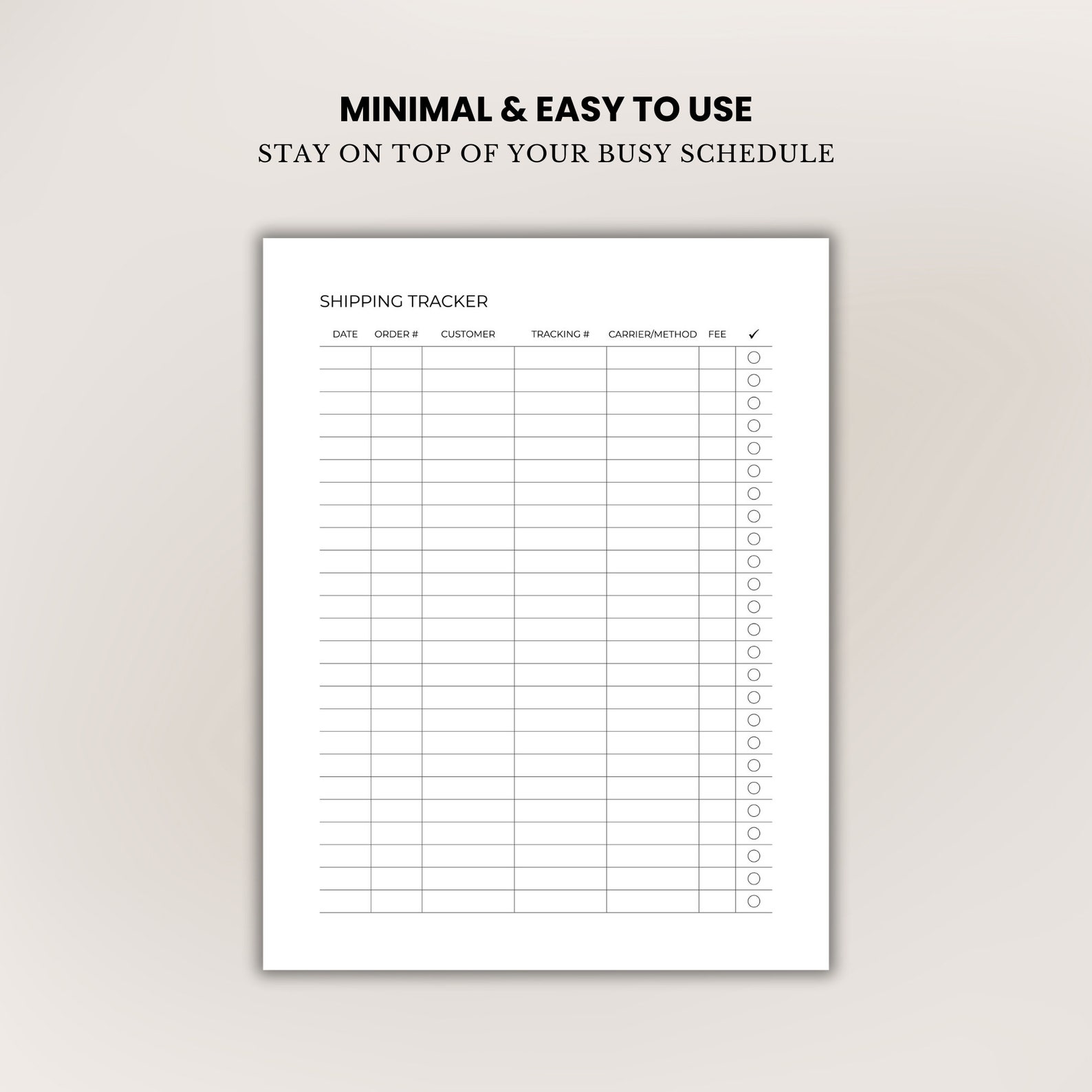 Printable Shipping Tracker for Small Businesses • Organized Shipment ...