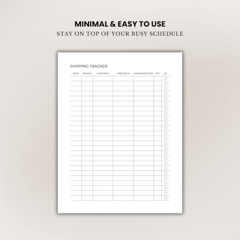 Printable Shipping Tracker for Small Businesses • Organized Shipment ...