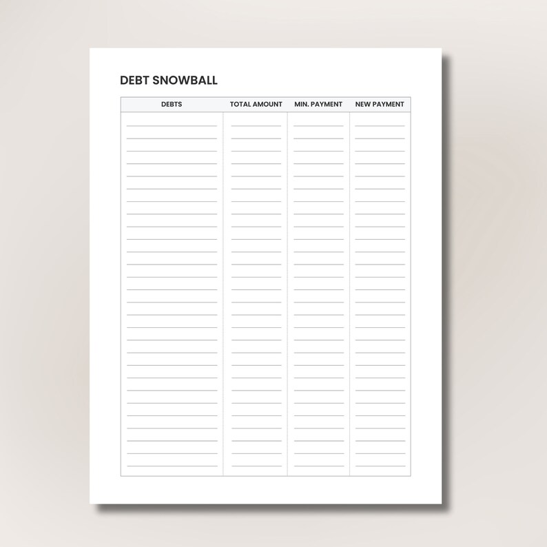 Debt Snowball Tracker Printable • Debt Payment Worksheet • Debt Payoff Progress Log • Debt Free ...