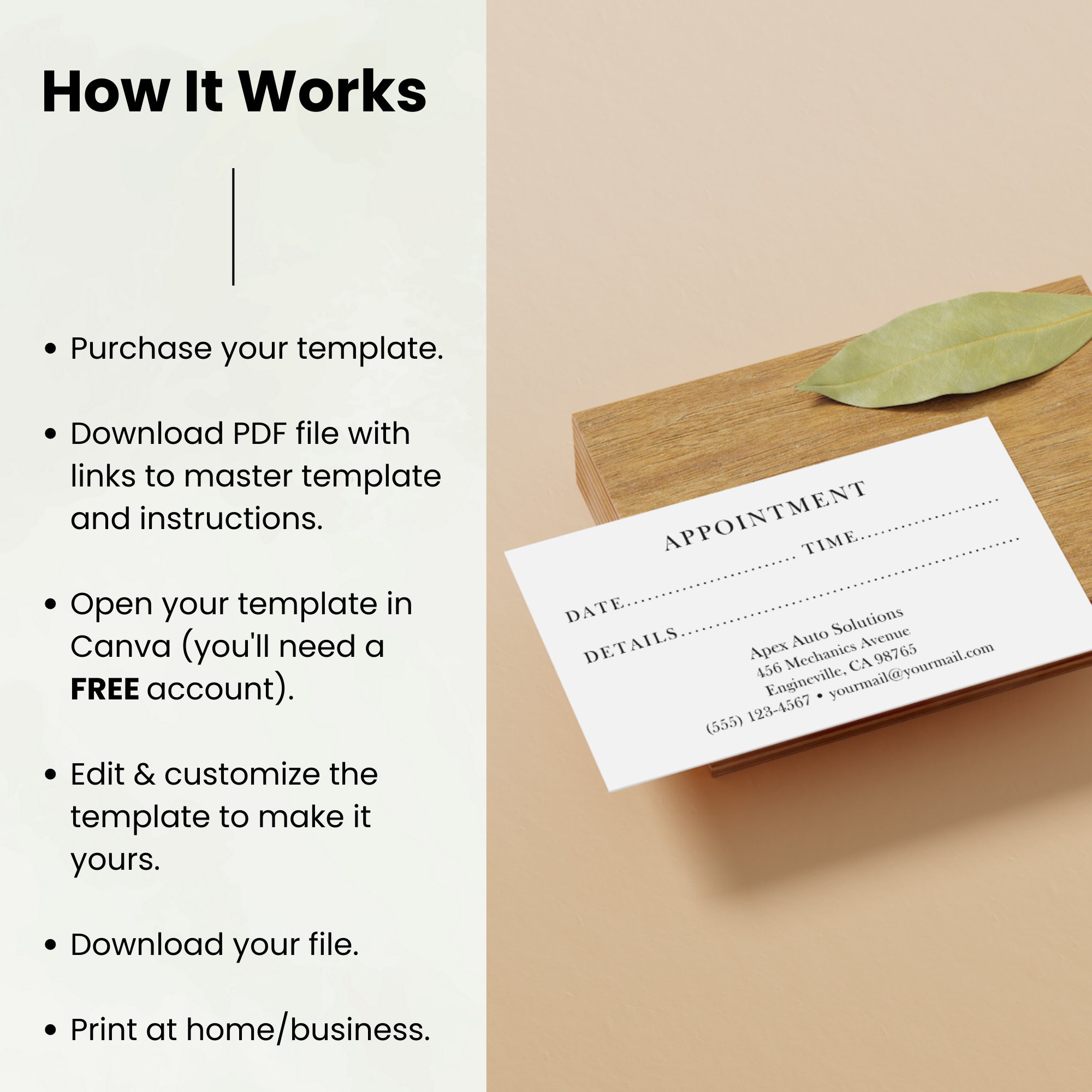 Printable Personalized Appointment Reminder Card • Custom Professional ...