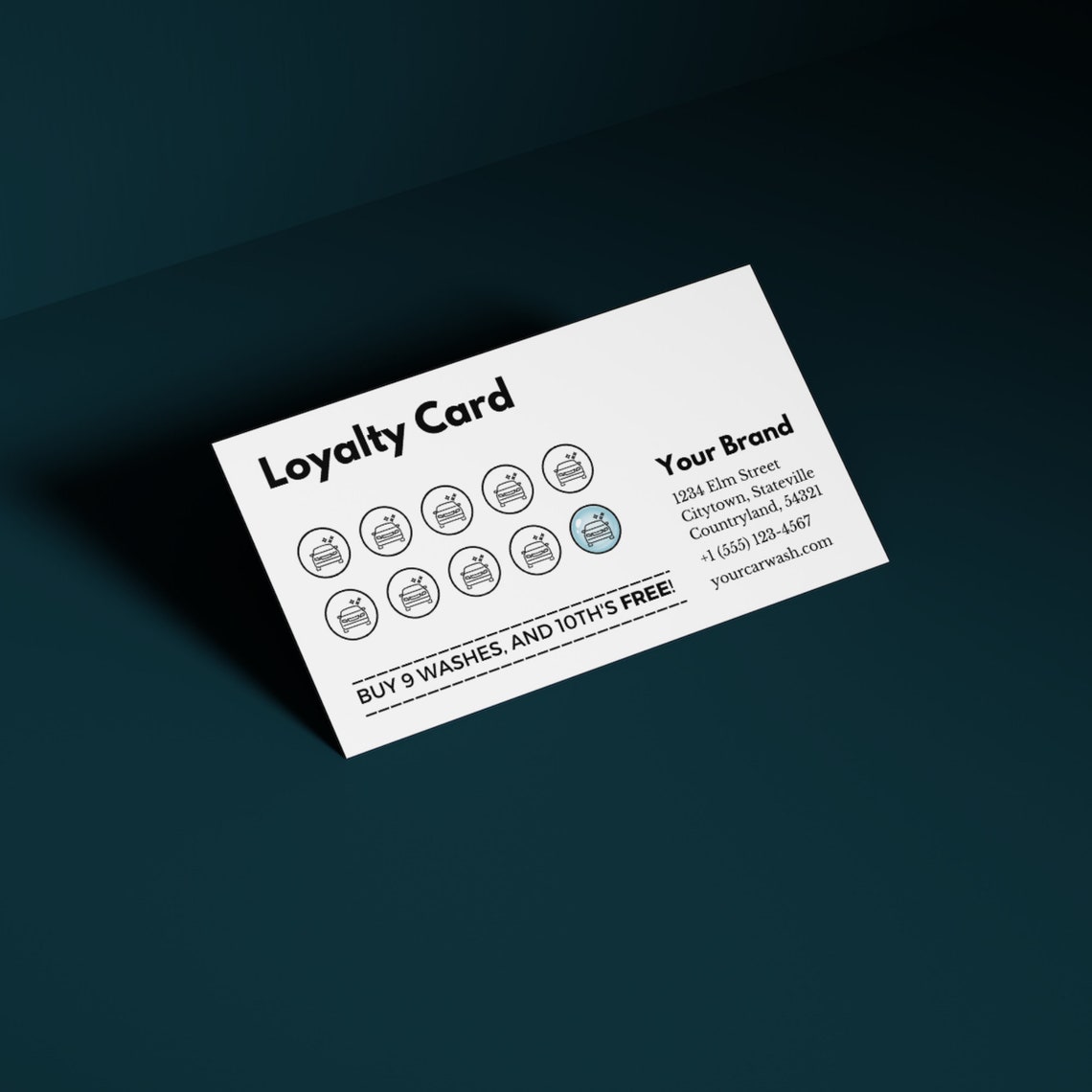 Car Wash Loyalty Card Template • Stamp and Punch Card for Car Wash ...