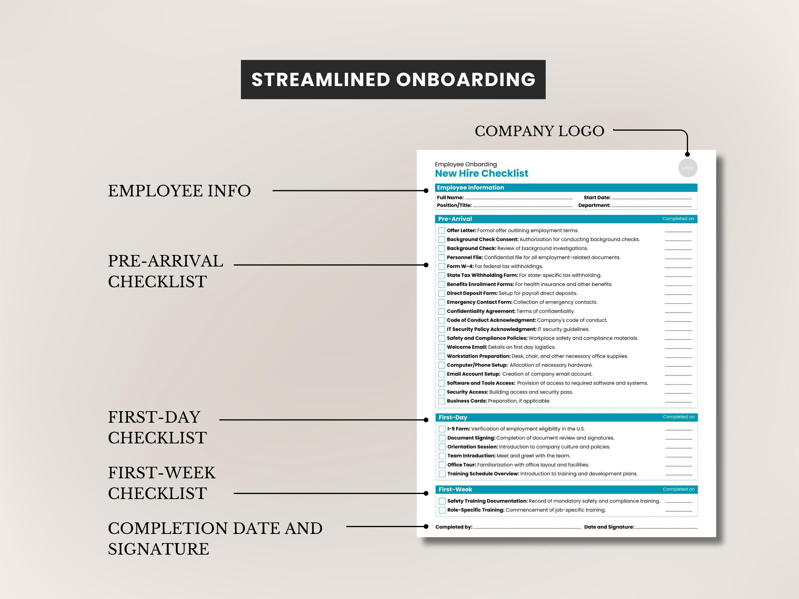Comprehensive New Hire Checklist • Customizable HR Forms • Digital ...