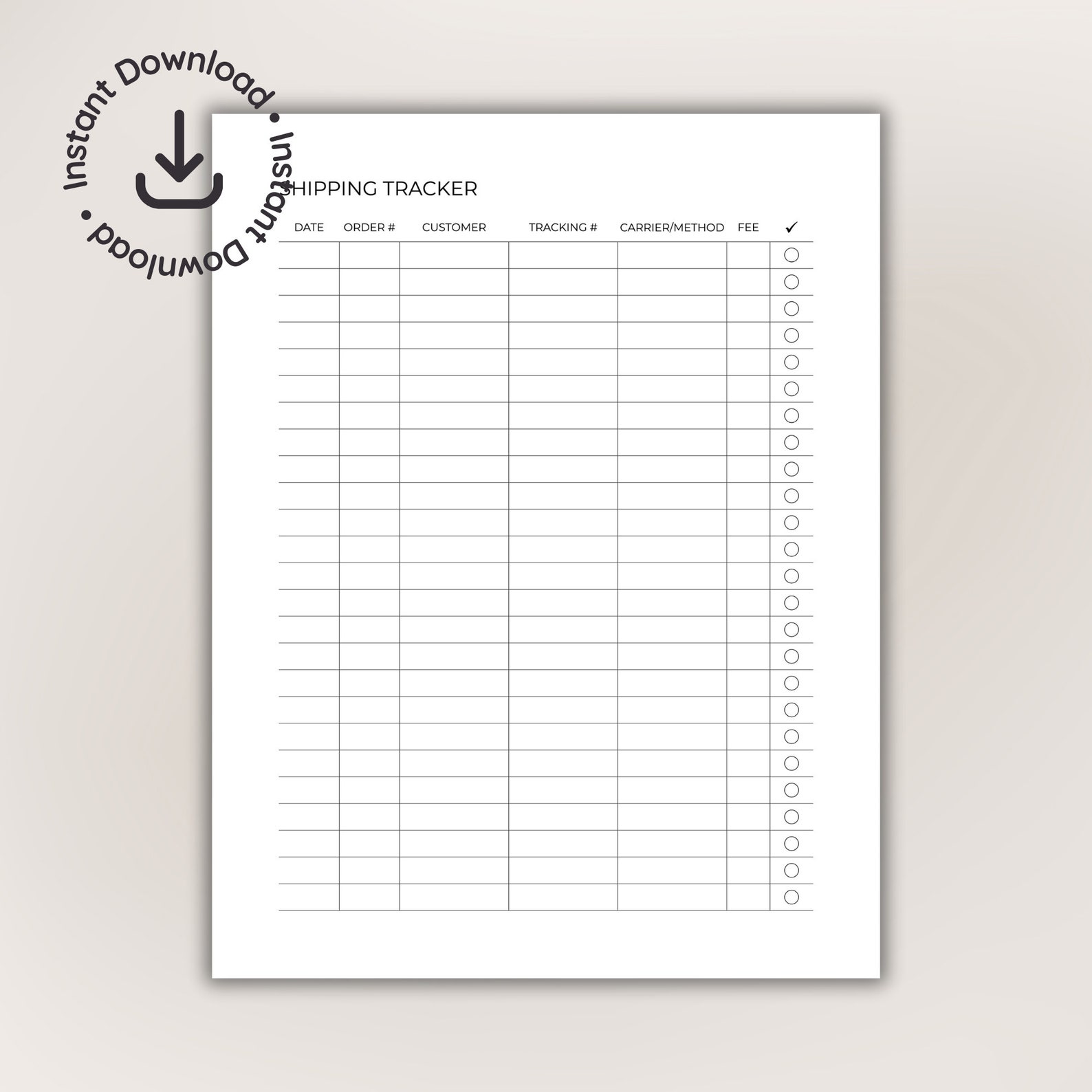 Printable Shipping Tracker for Small Businesses • Organized Shipment ...