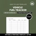Fuel Cost Tracker Printable Vehicle Fuel Log Fuel Expense Tracker ...