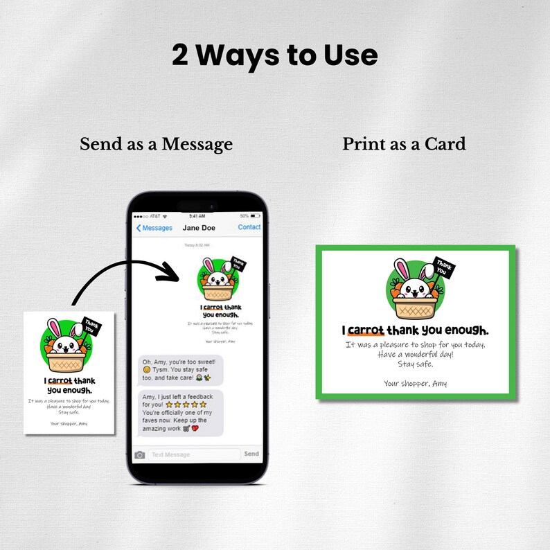 Custom Delivery Text Message Digital and Printable Customer Thank You ...