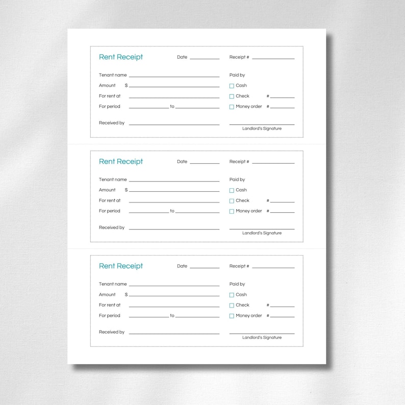 Modèle de quittance de loyer imprimable Reçu de location ...