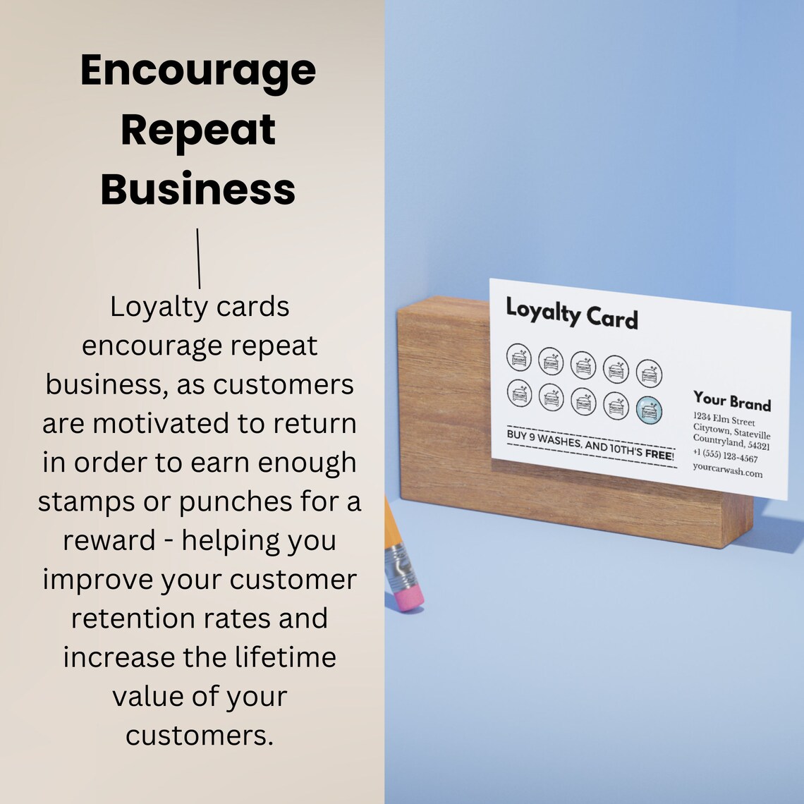 Car Wash Loyalty Card Template • Stamp and Punch Card for Car Wash ...