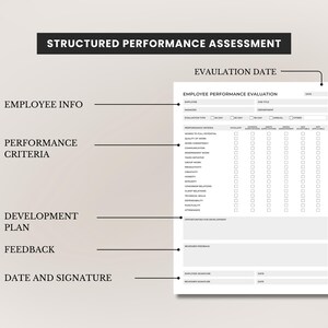 Employee Performance Evaluation Form • Employee Review Template for HR ...
