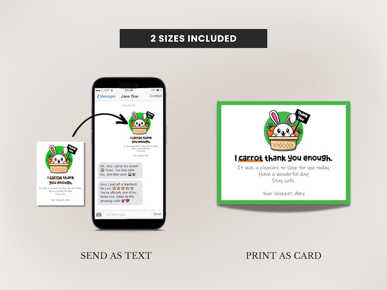 Custom Delivery Text Message • Digital and Printable Customer Thank You ...