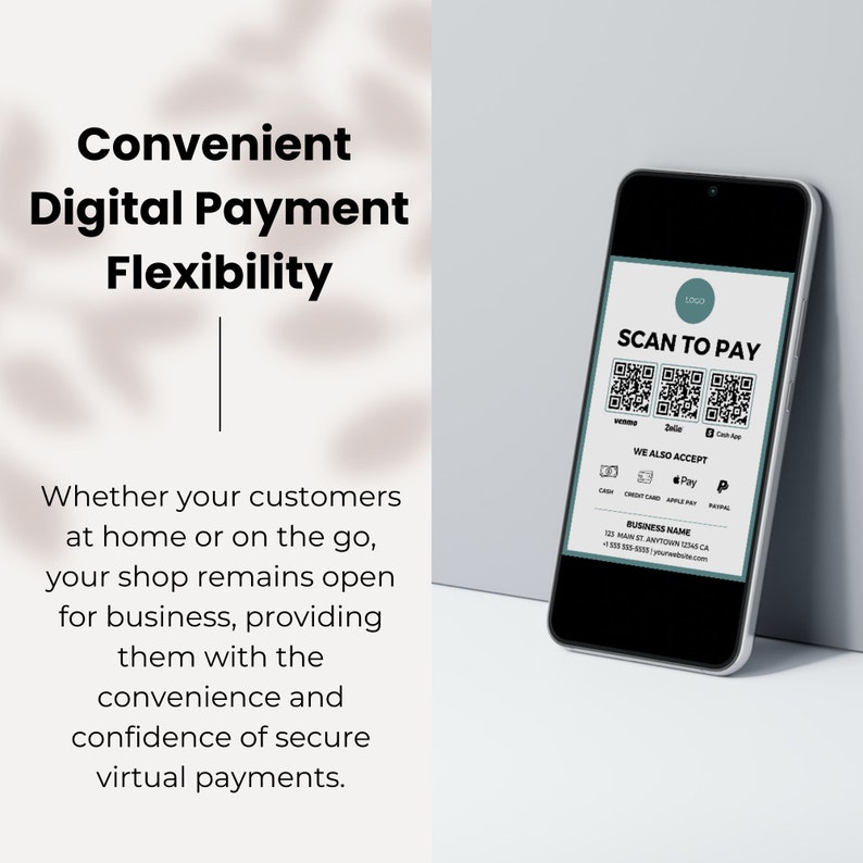 Customizable Scan-to-pay Card Template QR Code Contactless Payment ...