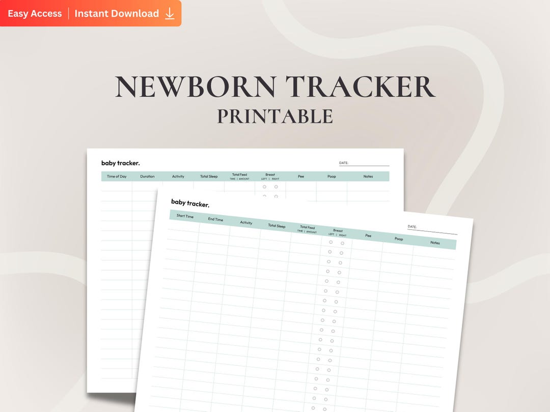 Printable Baby Tracker Log for Parents, Nanny, Daycare: Sleep, Feeding ...
