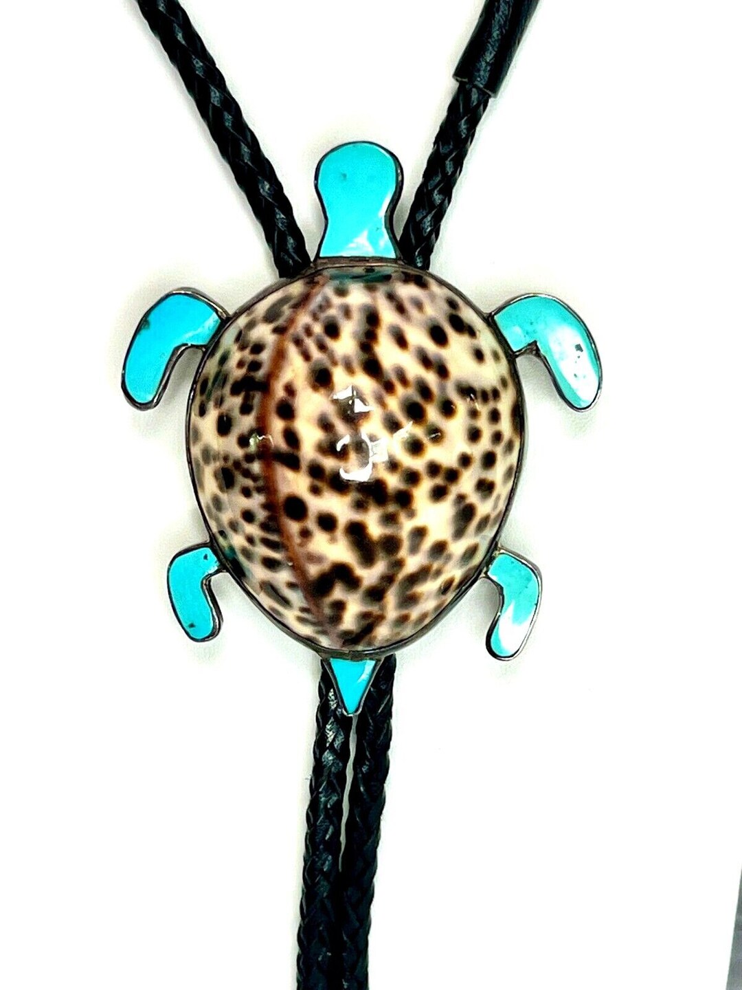 Laguna/zuni Turtle Sleeping Beauty Turquoise and Shell Silver Hand ...