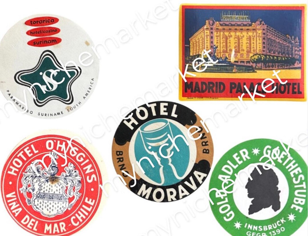 Hotel Luggage Travel Tourism Labels for Home Decor, Up-cycling ...