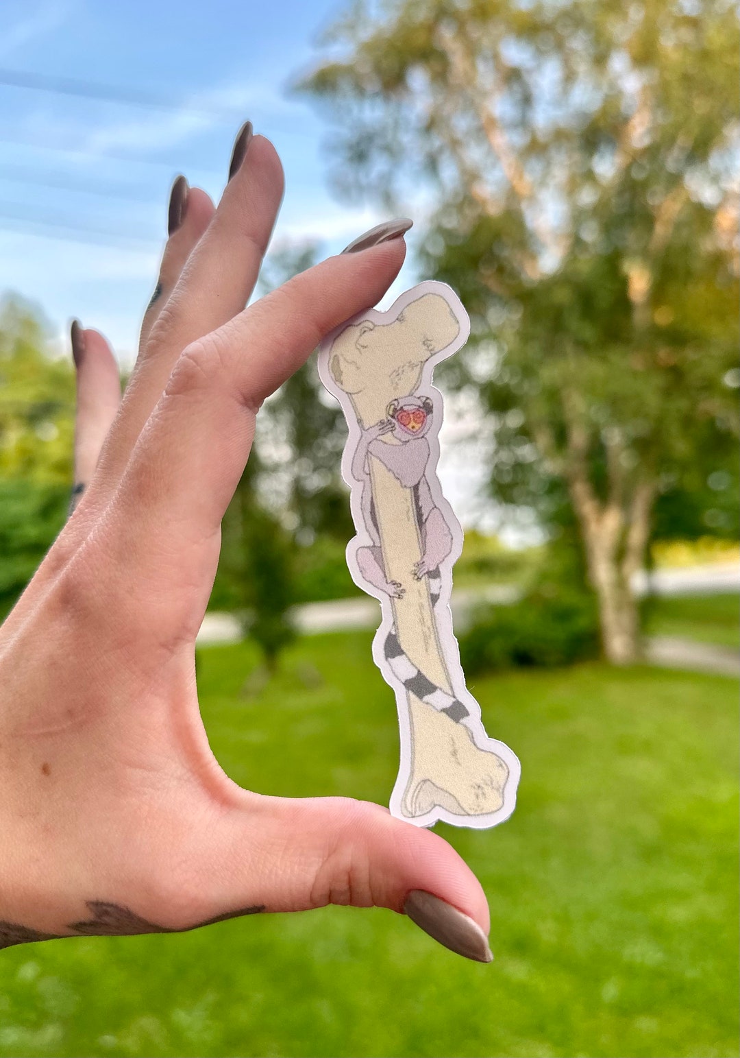 Sticker | Lemur on a Femur | Sticker Lover | Monkey Lover Sticker ...