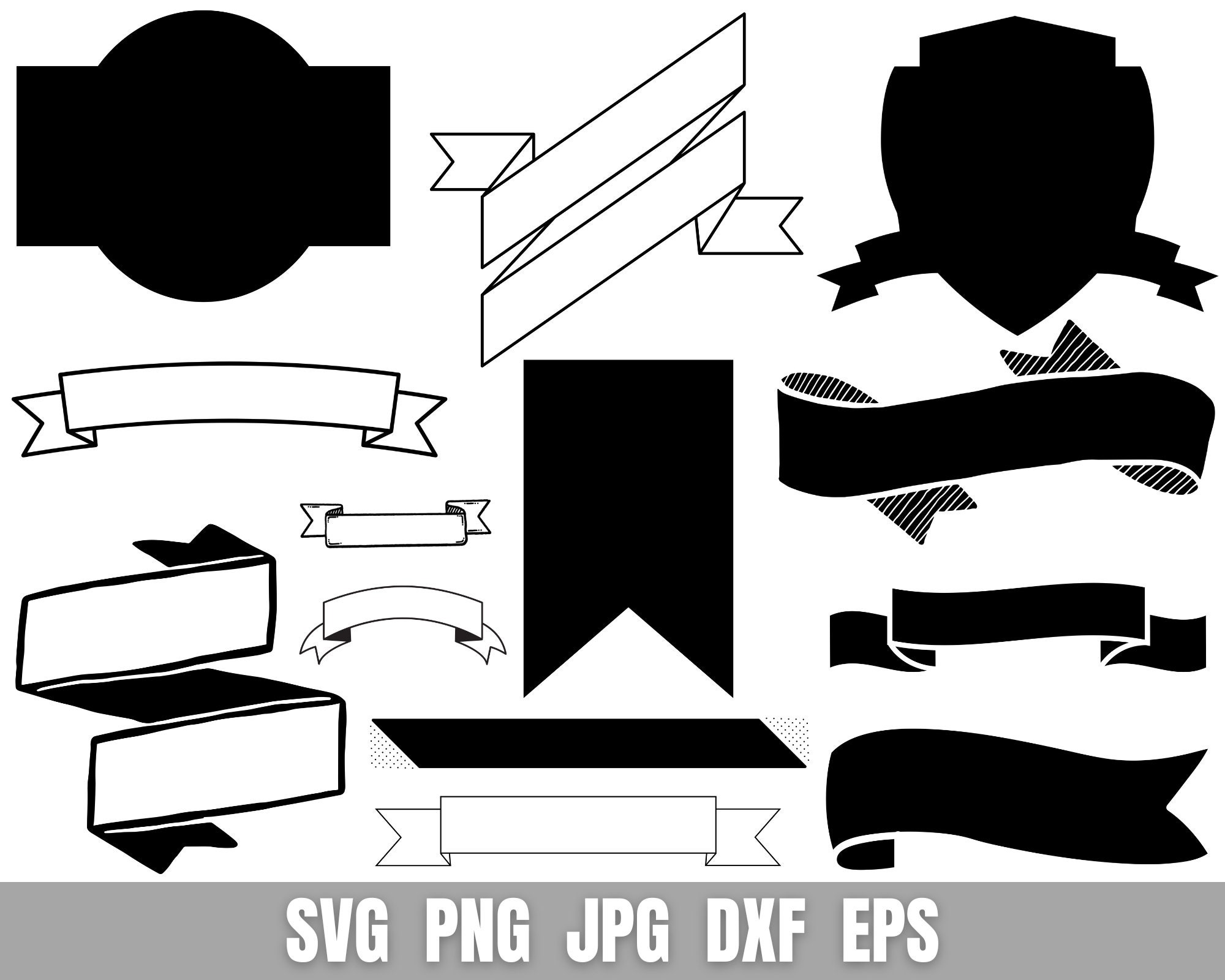 Ribbon Banner Svg / Png, Banner Svg Bundle, Banner Clipart, Banner Png, Birthday Banner ...