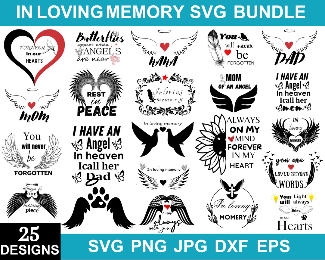 In Loving Memory Svg, Rest in Peace Svg, in Memory Svg, Memorial Day ...