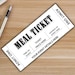Editable Food Event Ticket, Food Ticket Template, Ticket PDF, Meal ...