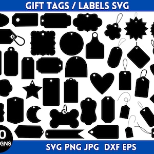 Gift Tag Svg Png Bundle, Tags Svg Bundle, Tags Silhouette, Tags Clipart ...
