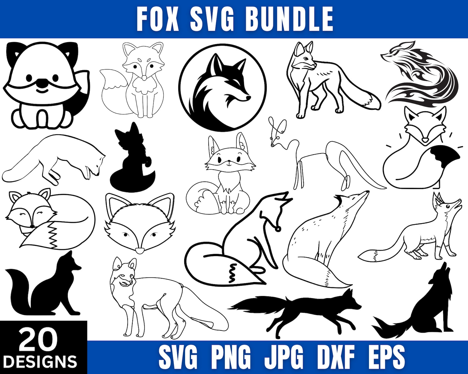 Fox Svg Bundle, Fox Png Bundle, Fox Vector Files, Animal Lover Svg, Fox ...