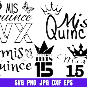 Digital Download Mis Quince Svg Bundle, Birthday Svg, Happy Birthday ...
