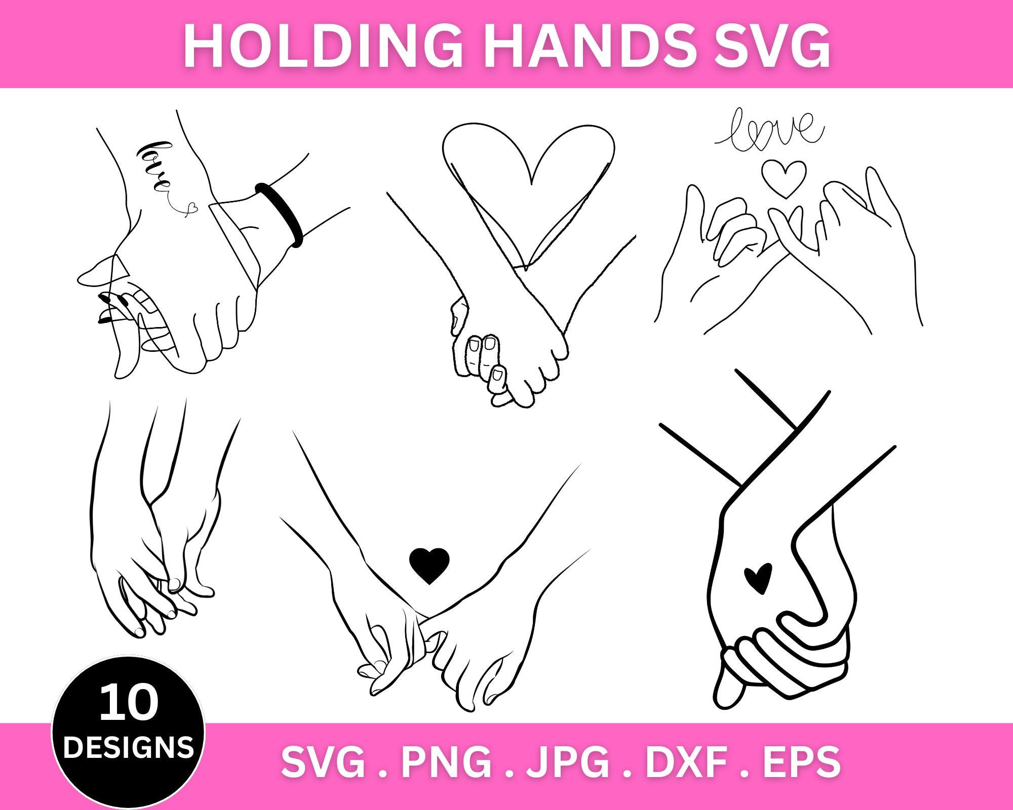 Holding Hands Svg Bundle, Holding Hands Png, Holding Hand Cut File ...