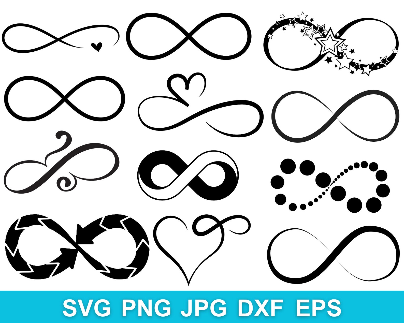 Infinity Symbol Svg Bundle, Infinity Sign Svg, Infinity Png, Infinity ...