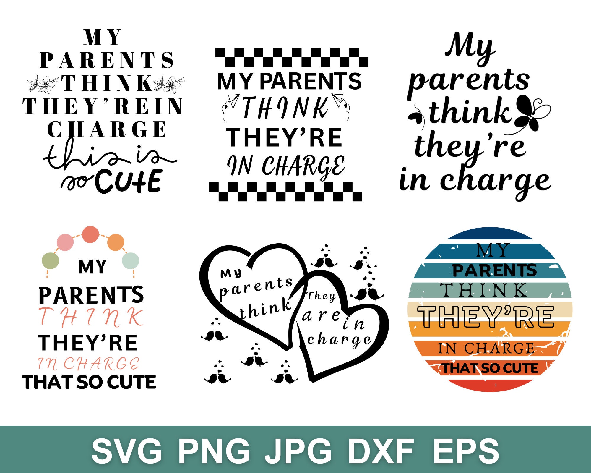 My Parents Think They'r in Charge Svg Funny Svg Bundle - Etsy